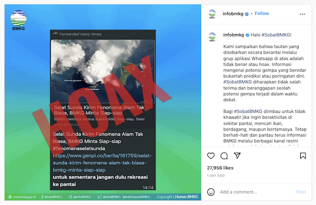 [Cek Fakta] Kabar Adanya Fenomena Alam Tak Biasa di Selat Sunda dan ...